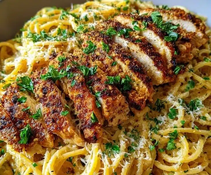 Garlic Parmesan Chicken Spaghetti