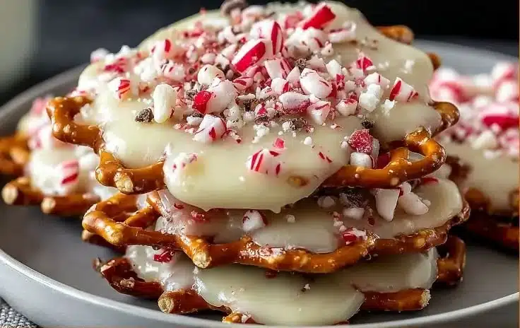 Easy White Chocolate Peppermint Pretzel Crisps: 5 Simple Holiday Bites