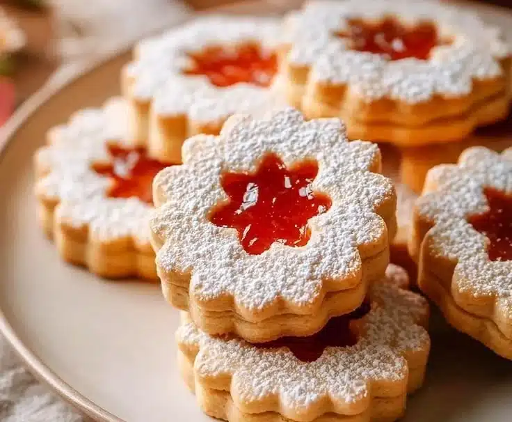 Simple Apricot Linzer Cookies - Flirty Food