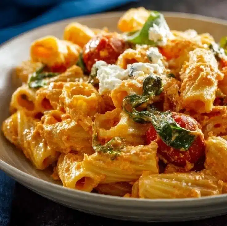 Short Cut Pasta with Marinara and Cottage Cheese